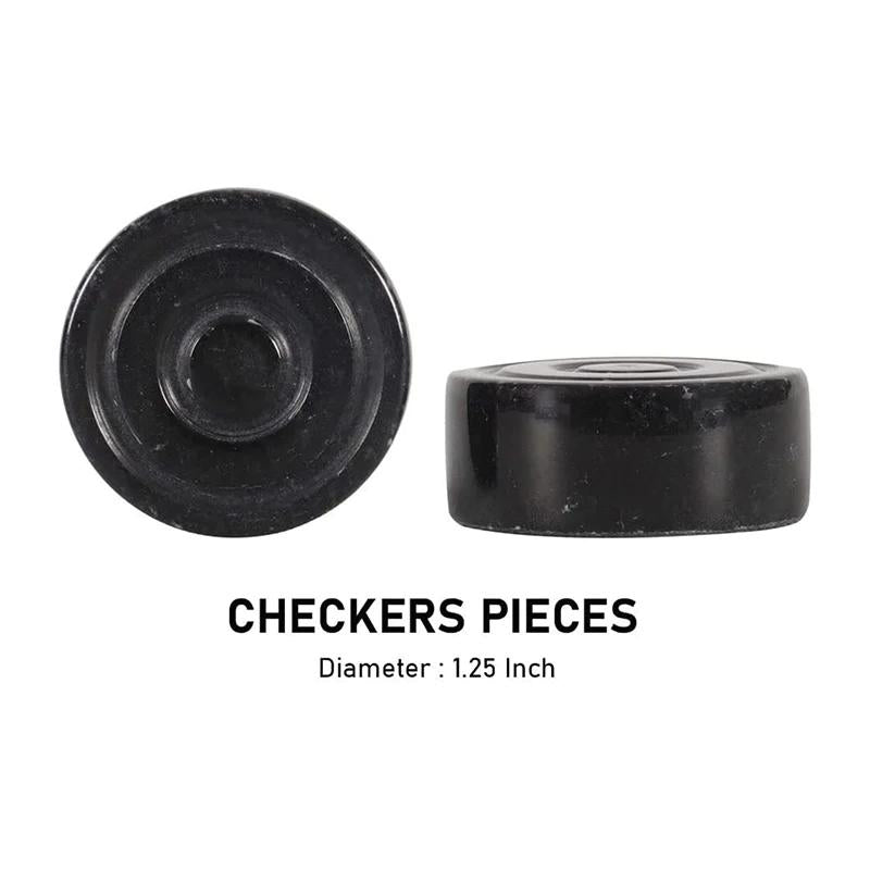 White and Black Checkers Figures Set – Marbliss Homewares